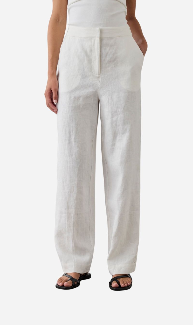 Laing | Tab Cuff Pant - White | Sisters & Co