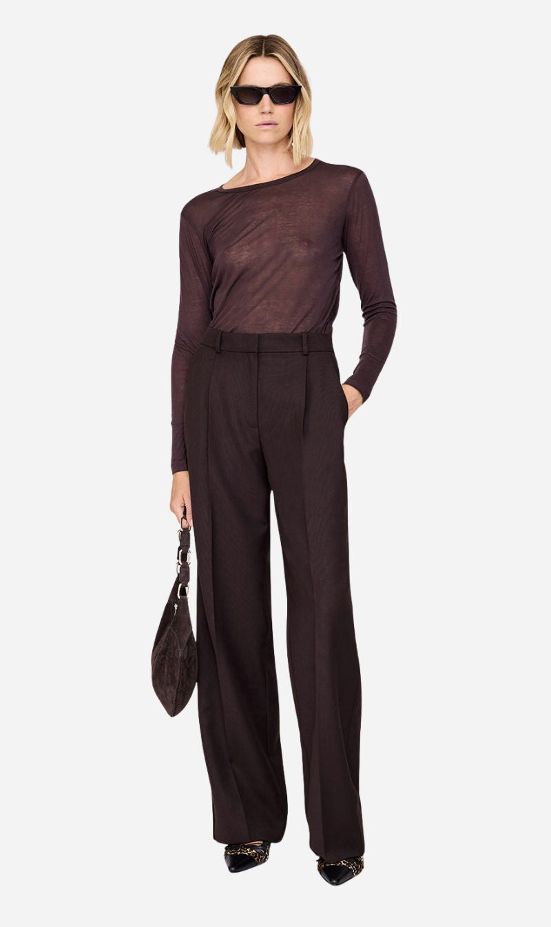 Anine Bing | Trent Trouser - Deep Brown – Sisters & Co